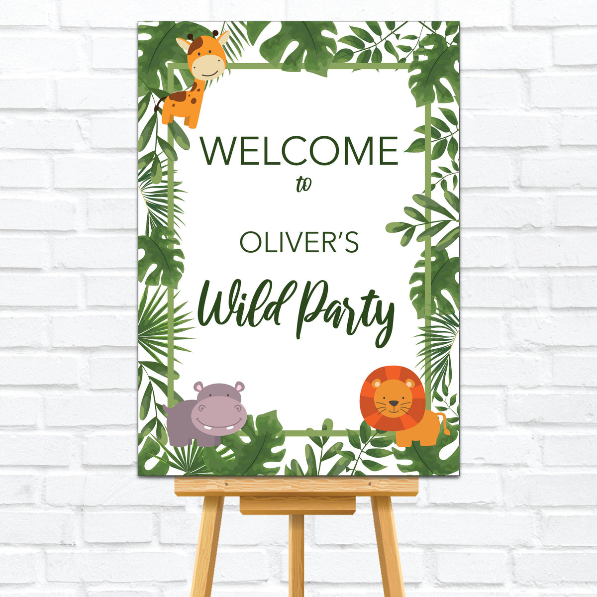 Wild Jungle Welcome Sign | Perfect for kids Jungle or Wild One Party ...