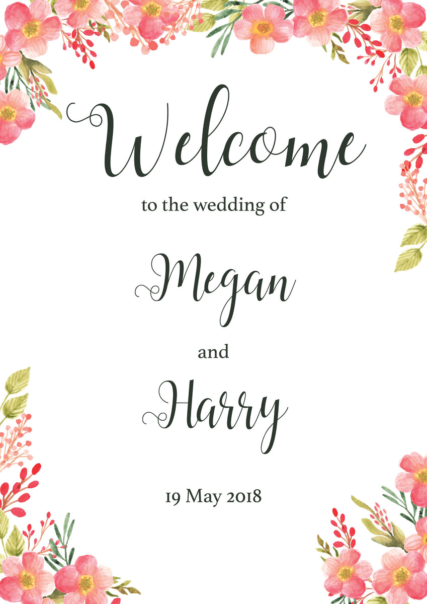 Pink Floral Welcome Sign – InstaFrames NZ