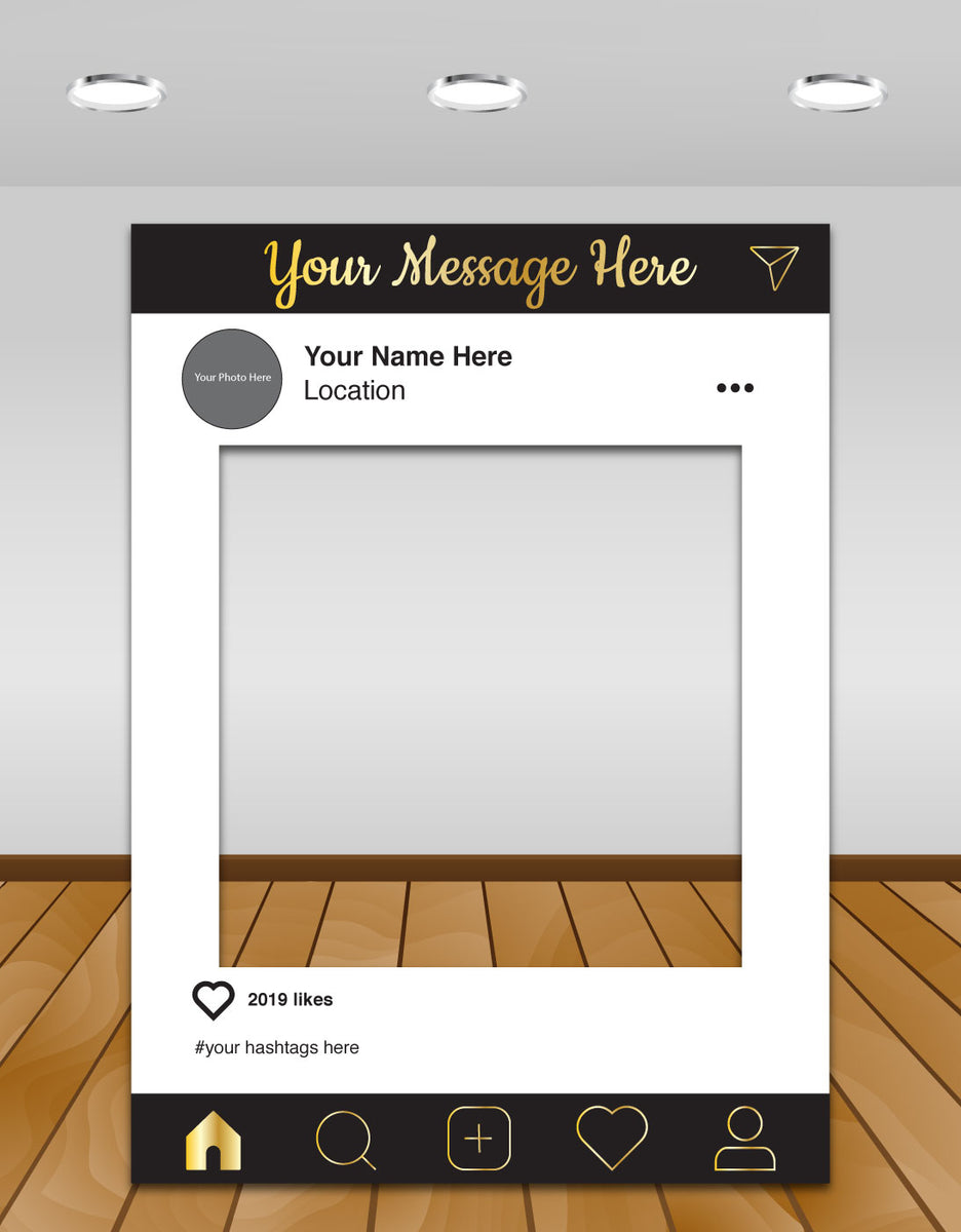 Black and Gold InstaFrame- Selfie Frame or Instagram Photo Prop Frame ...