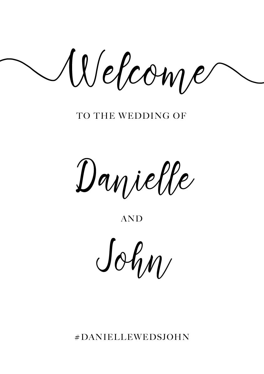 Calligraphy 2 Welcome Sign - Portrait – InstaFrames NZ