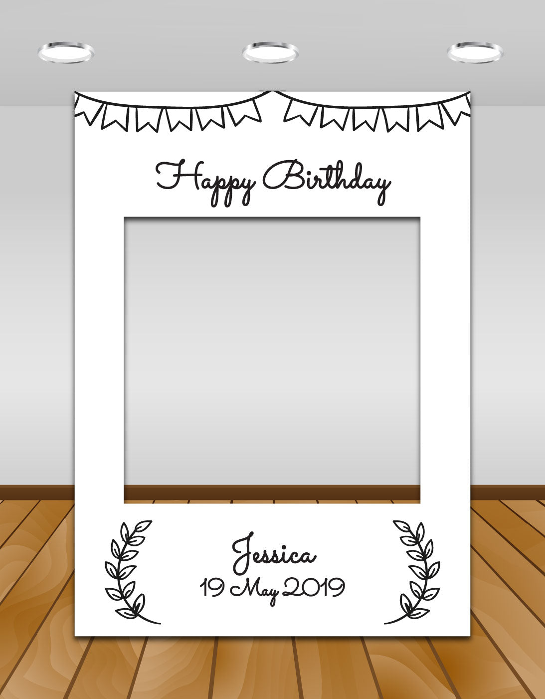 Black and White Rustic Birthday InstaFrame- Selfie Frame or Instagram ...